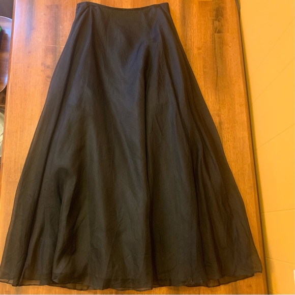 Talbots | Skirts | Talbots Skirt 2 Black Silk Full Maxi Lined Classic ...
